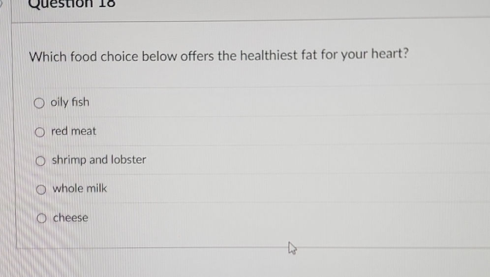 Which food choice below offers the | StudyX