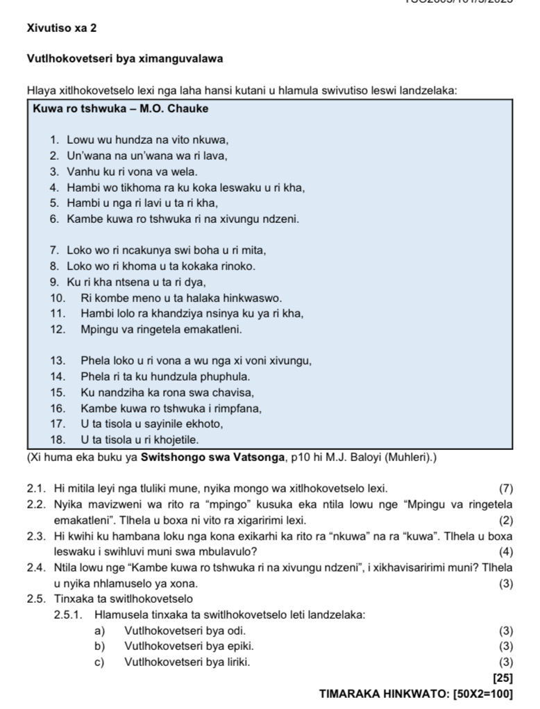 Xivutiso xa 2 Vutlhokovetseri bya | StudyX