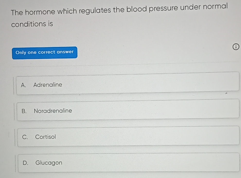 The hormone which regulates the blood | StudyX