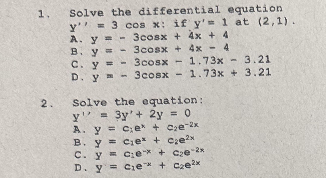 1. Solve the differential equation $y'' = 3 | StudyX