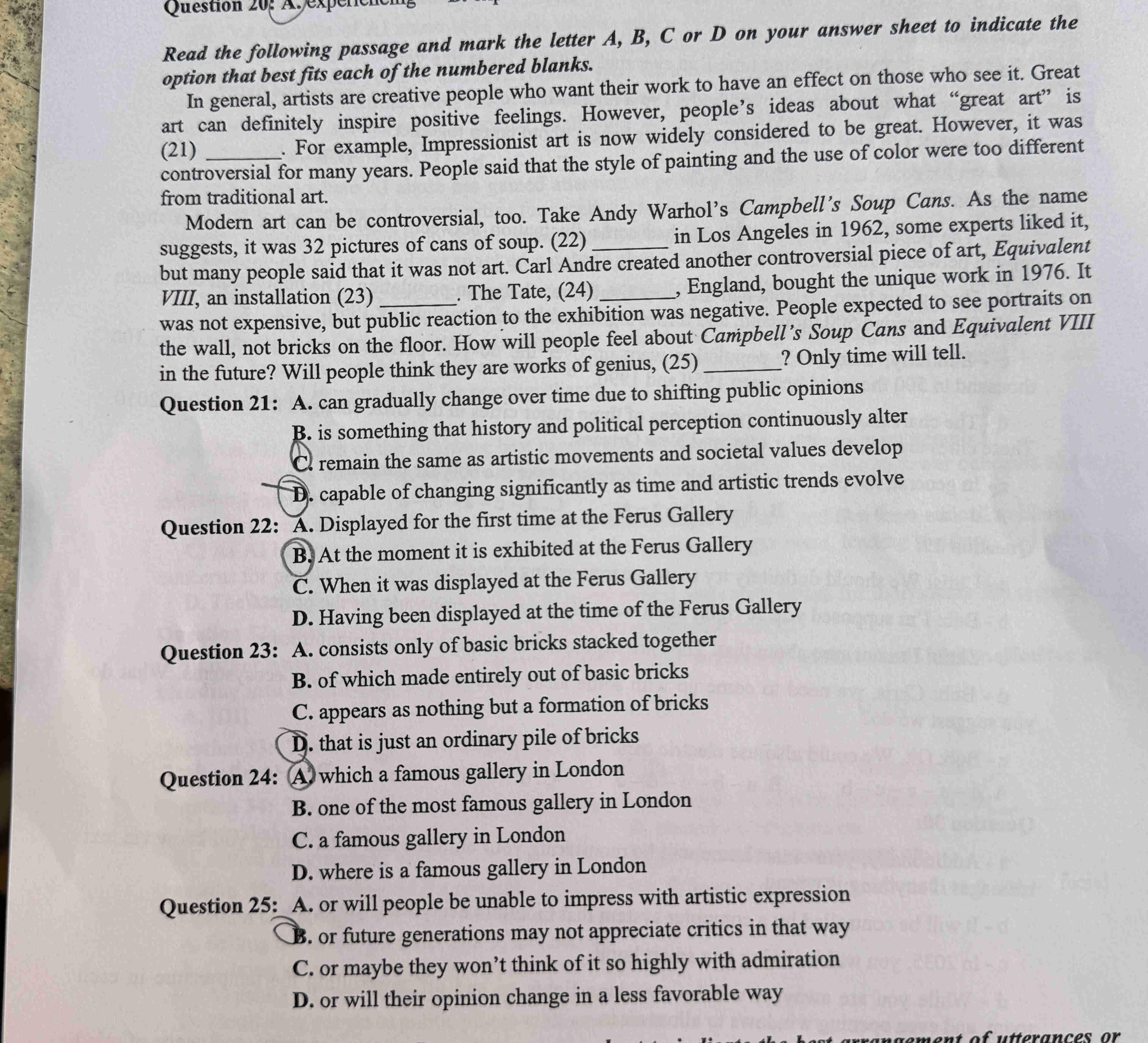 Question 20: A. Read the following passage | StudyX