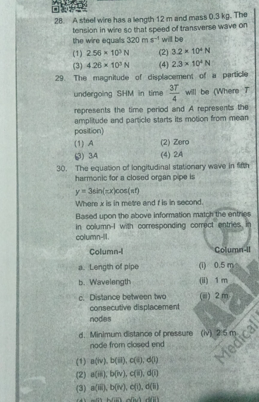 28. A steel wire has a length 12 m and mass | StudyX