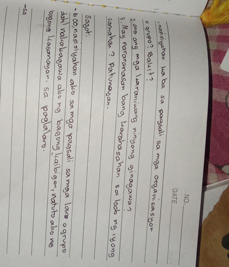 1. Nasisiyahan ka ba sa pagsali sa mga | StudyX