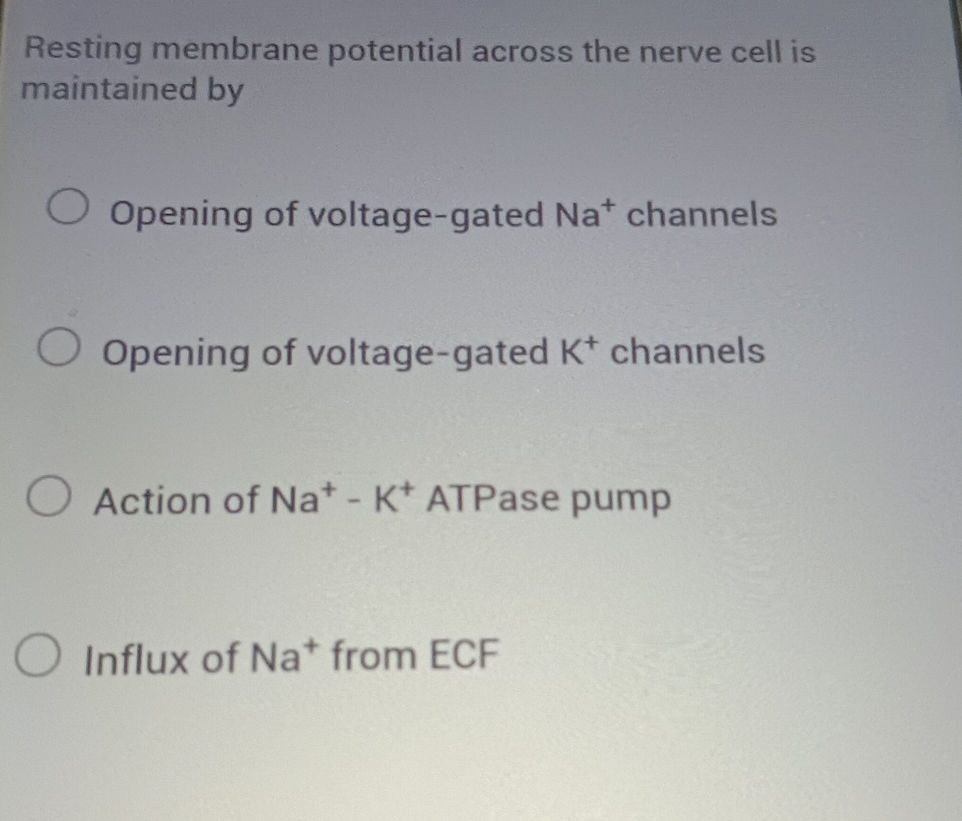 Resting membrane potential across the nerve | StudyX