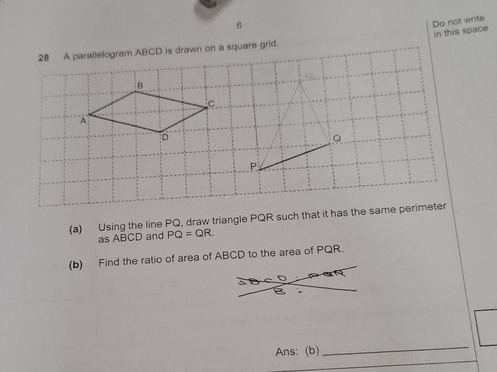 A parallelogram ABCD is drawn on a square | StudyX