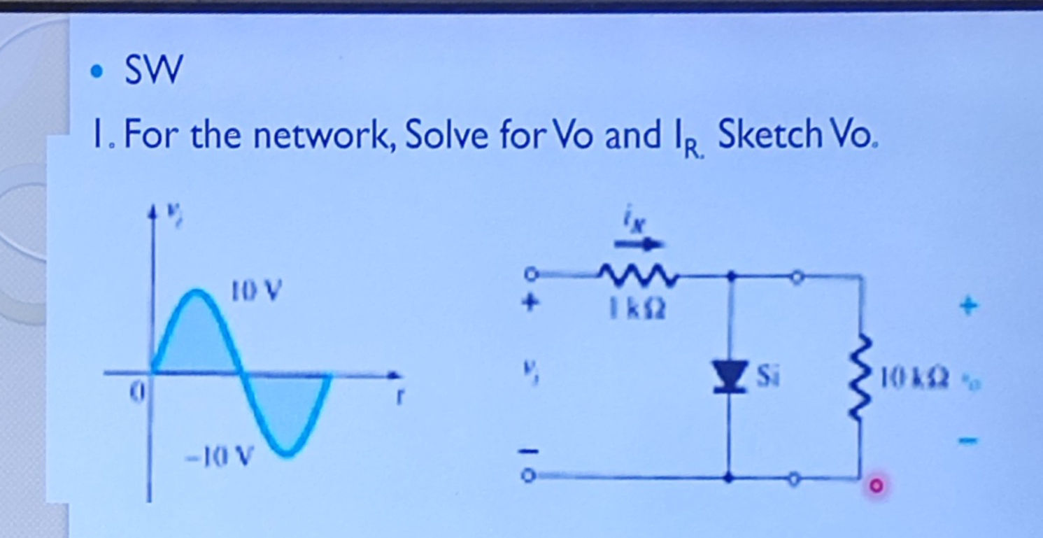 I. For the network, Solve for Vo and IR. | StudyX
