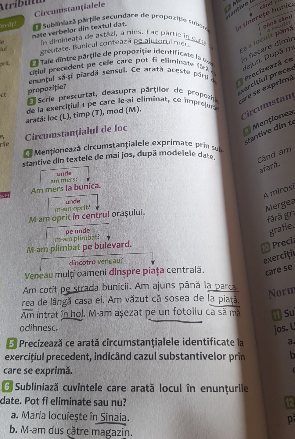 1 Subliniază părțile secundare de propoziție | StudyX