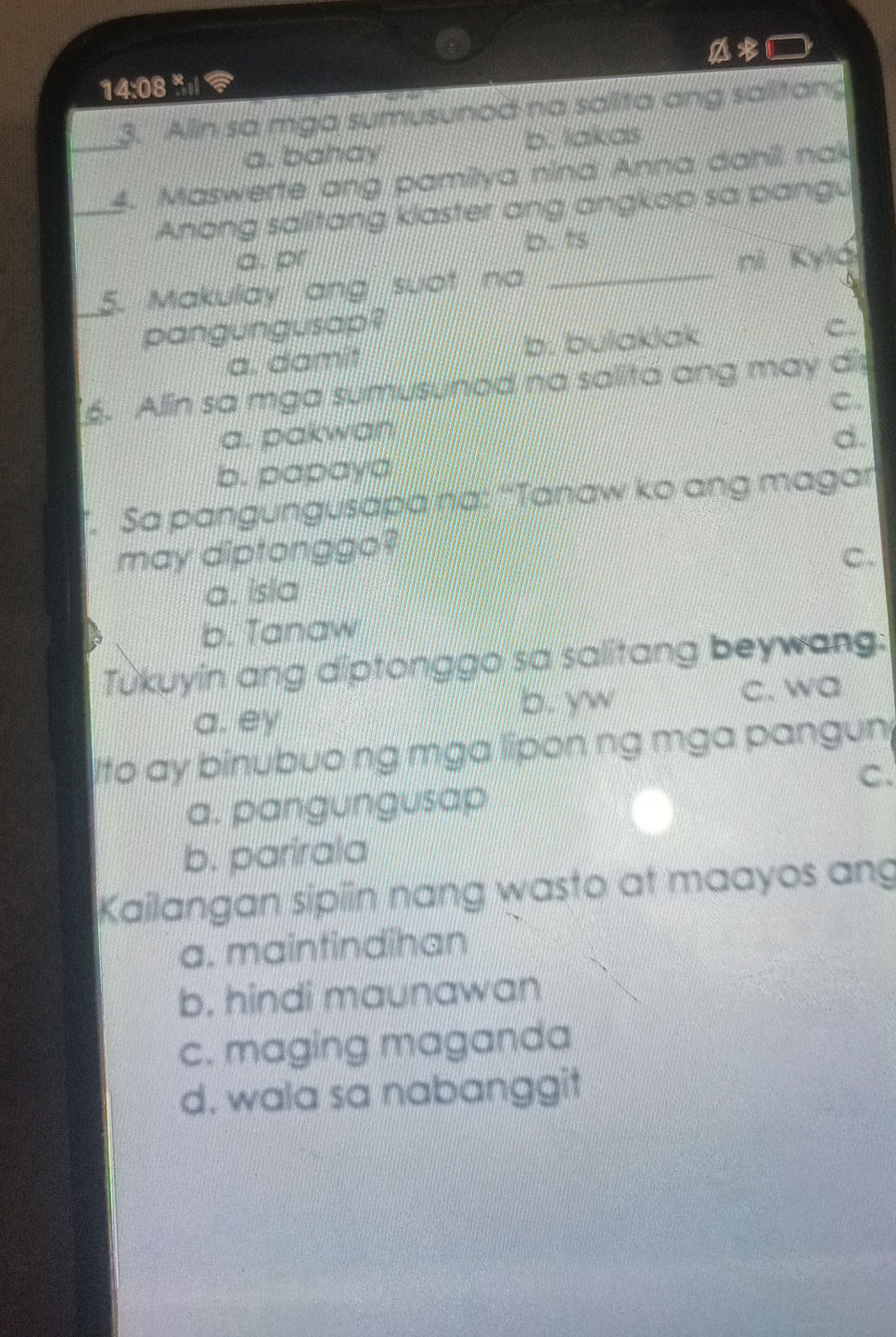 3. Alin sa mga sumusunod na salita ang | StudyX