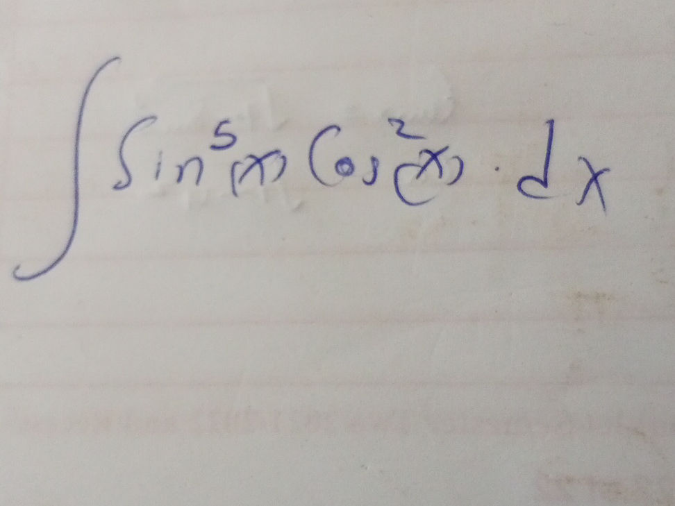 Integrate sin^5(x)cos^2(x) dx | StudyX