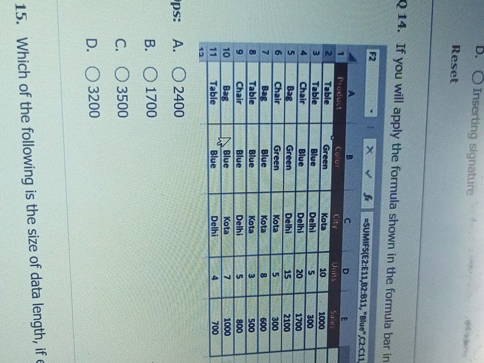 Q14. If you will apply the formula shown in | StudyX