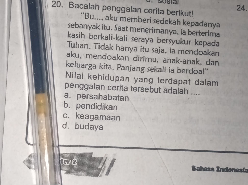 20. Bacalah penggalan cerita berikut! | StudyX