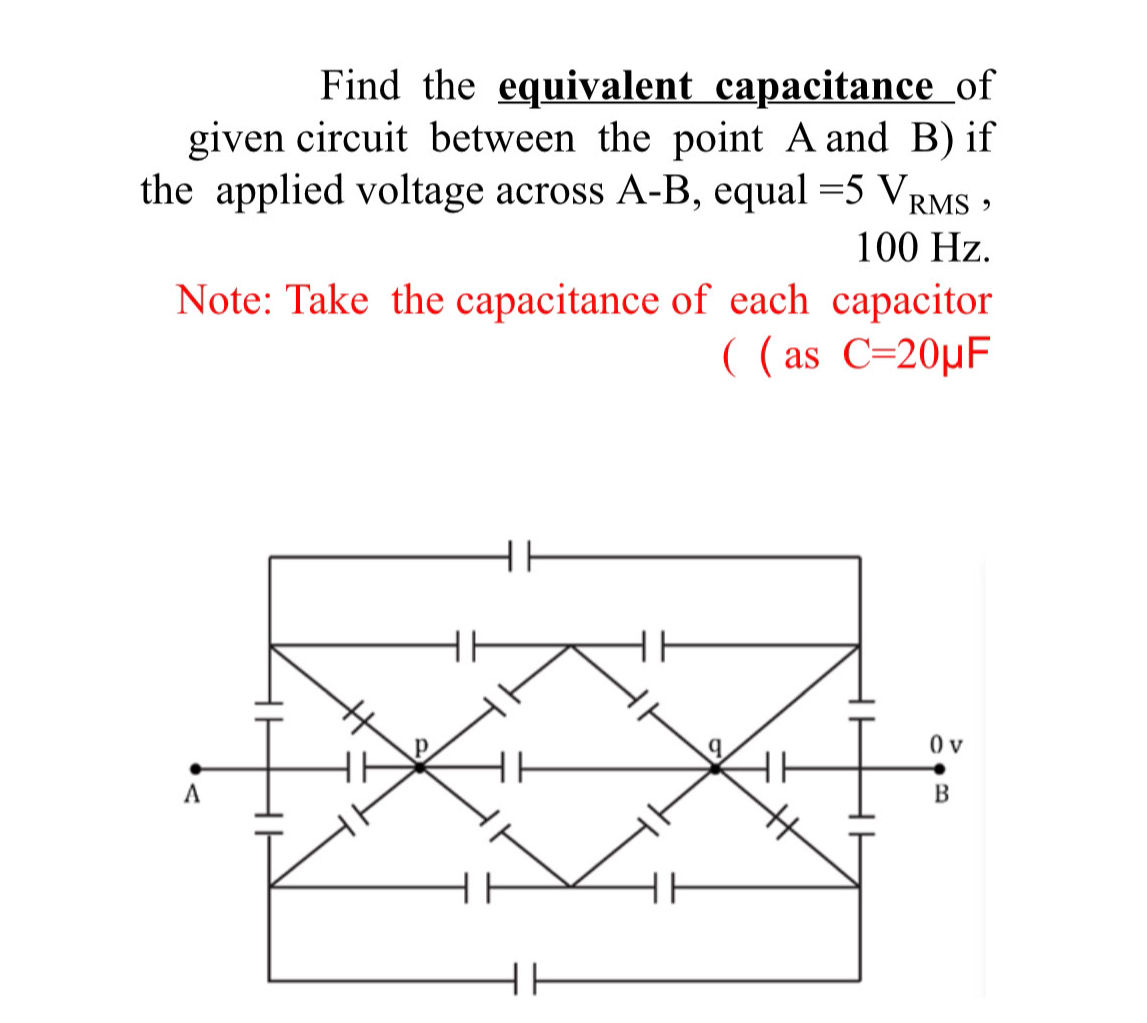 Find the equivalent capacitance of given | StudyX