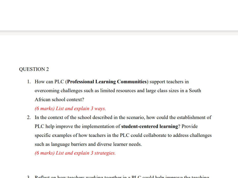 QUESTION 2 1. How can PLC (Professional | StudyX