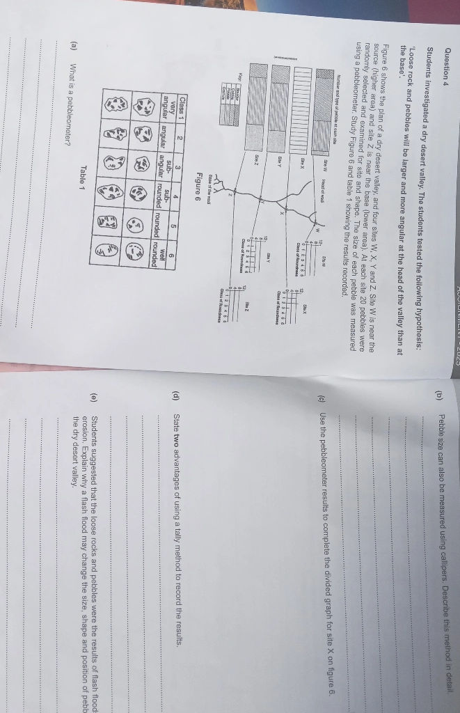 (a) What is a pebbleometer? (b) Pebble size | StudyX
