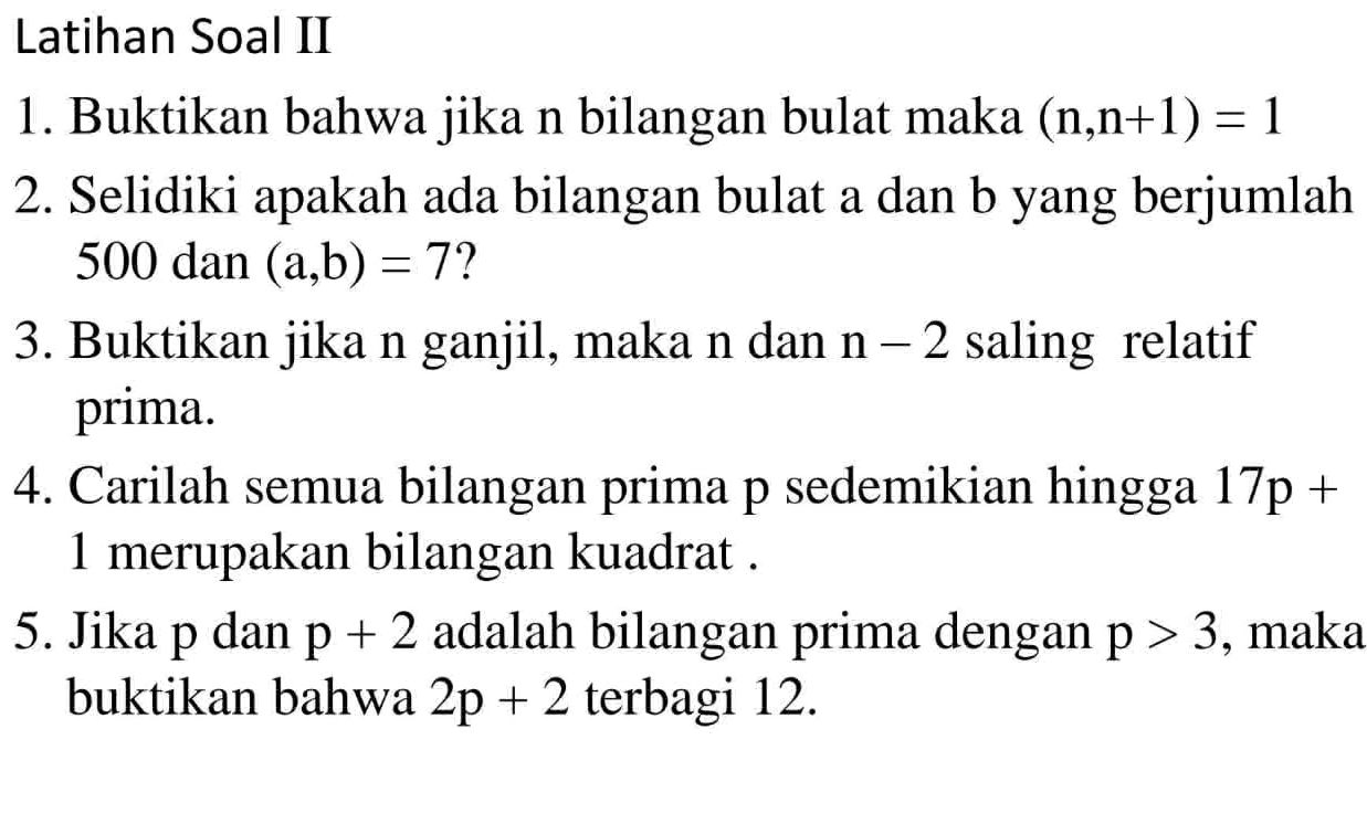 1. Buktikan bahwa jika n bilangan bulat maka | StudyX