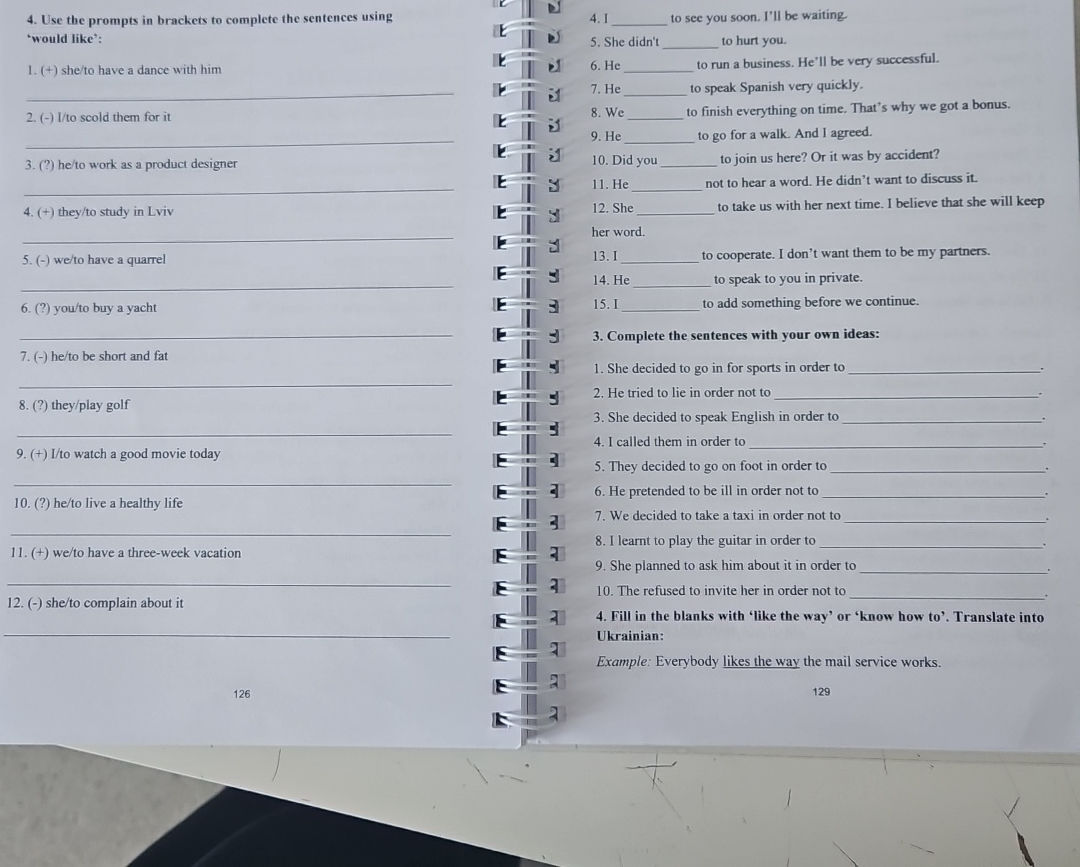 4. Use the prompts in brackets to complete | StudyX