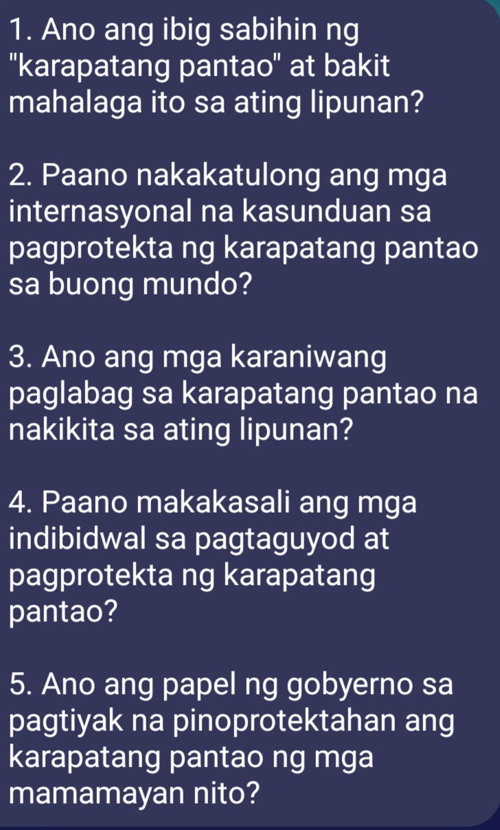 1. Ano ang ibig sabihin ng "karapatang | StudyX