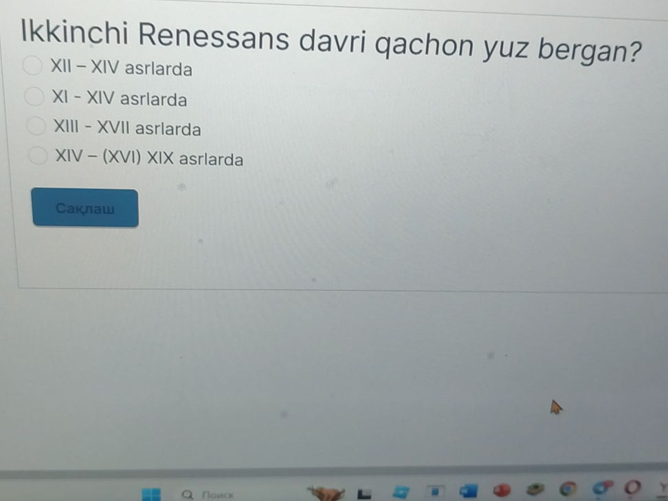 Ikkinchi Renessans davri qachon yuz bergan? | StudyX