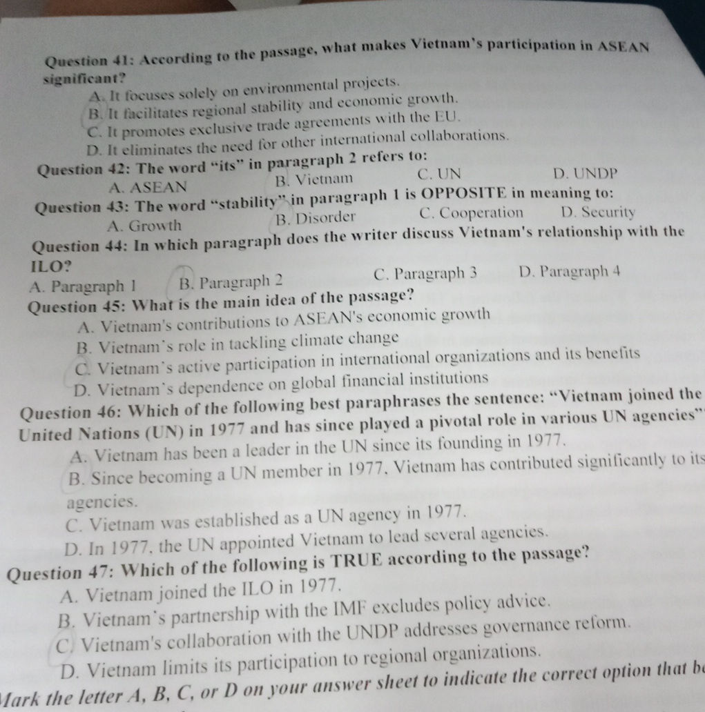 Question 41: According to the passage, what | StudyX