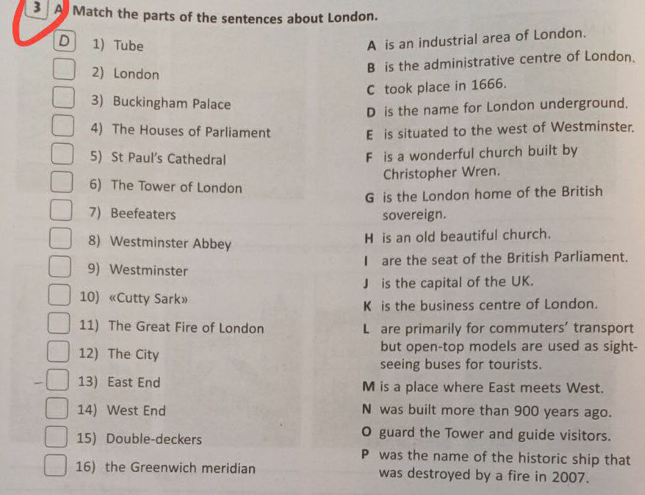 3 A Match the parts of the sentences about | StudyX