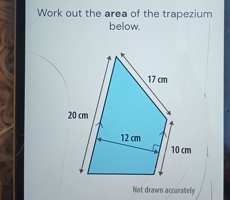 Work out the area of the trapezium below. | StudyX
