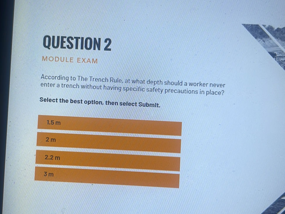 According to The Trench Rule, at what depth | StudyX