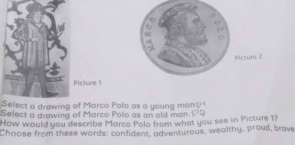 Select a drawing of Marco Polo as a young | StudyX