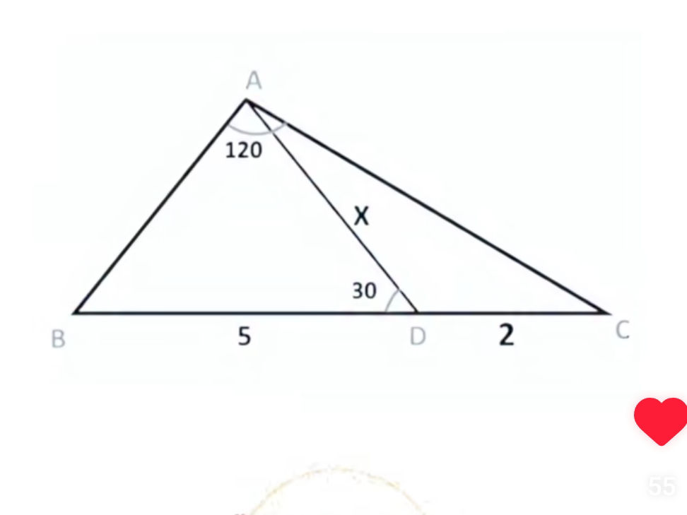 In the given figure, find the value of X. | StudyX