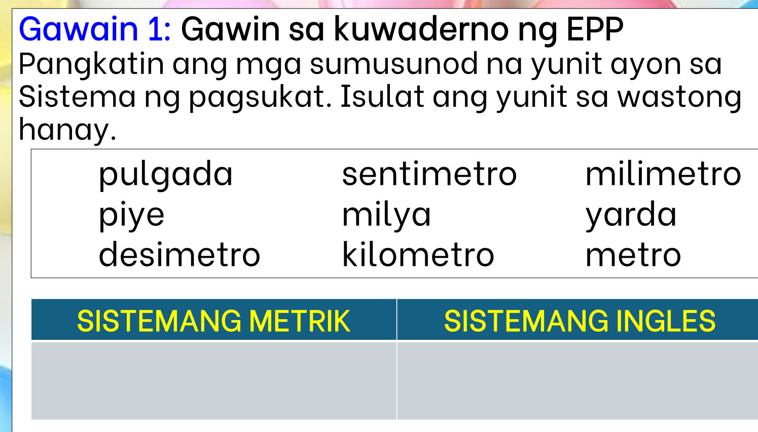 Gawain 1: Gawin sa kuwaderno ng EPP | StudyX