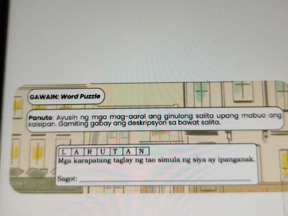 GAWAIN: Word Puzzle Panuto: Ayusin ng mga | StudyX