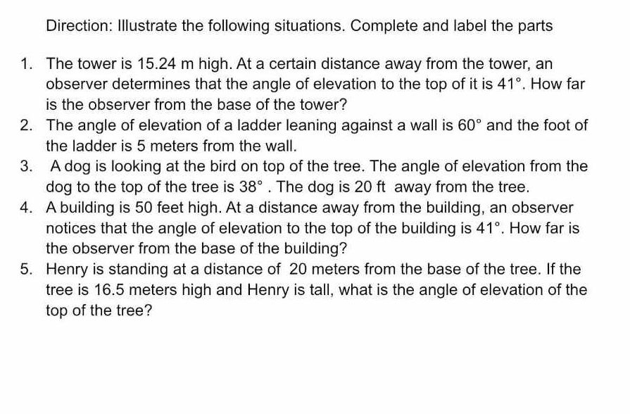 Direction: Illustrate the following | StudyX