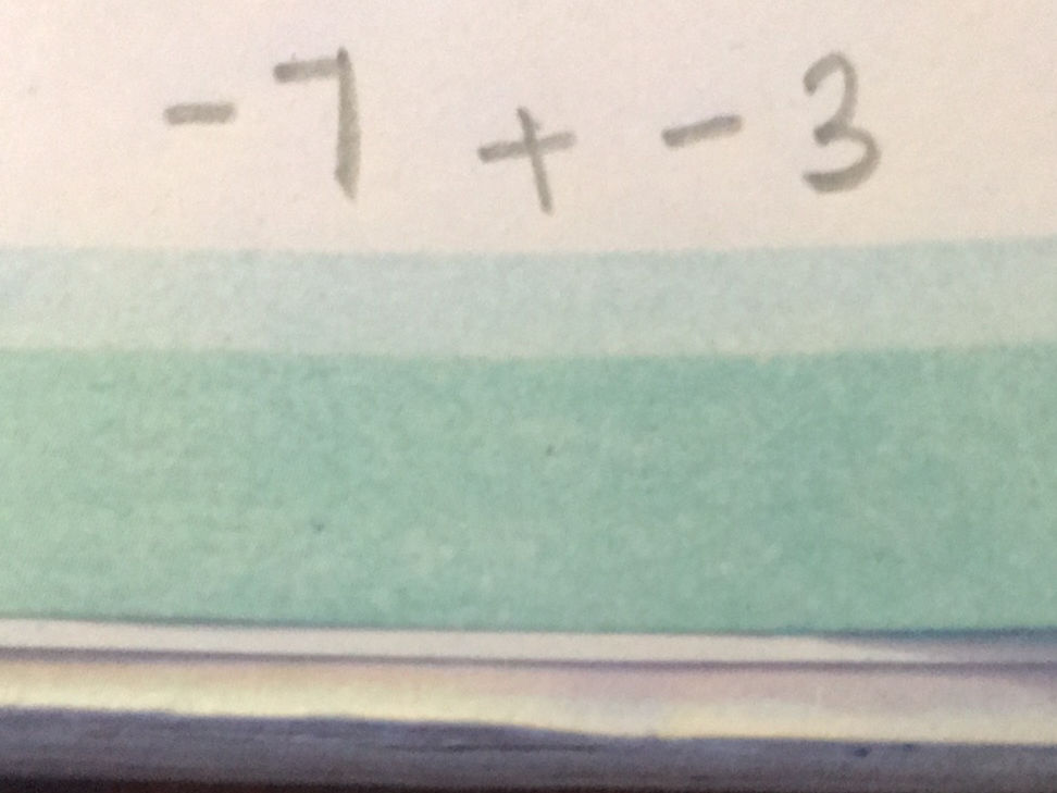 Adding Negative Numbers: -7 + -3 | StudyX