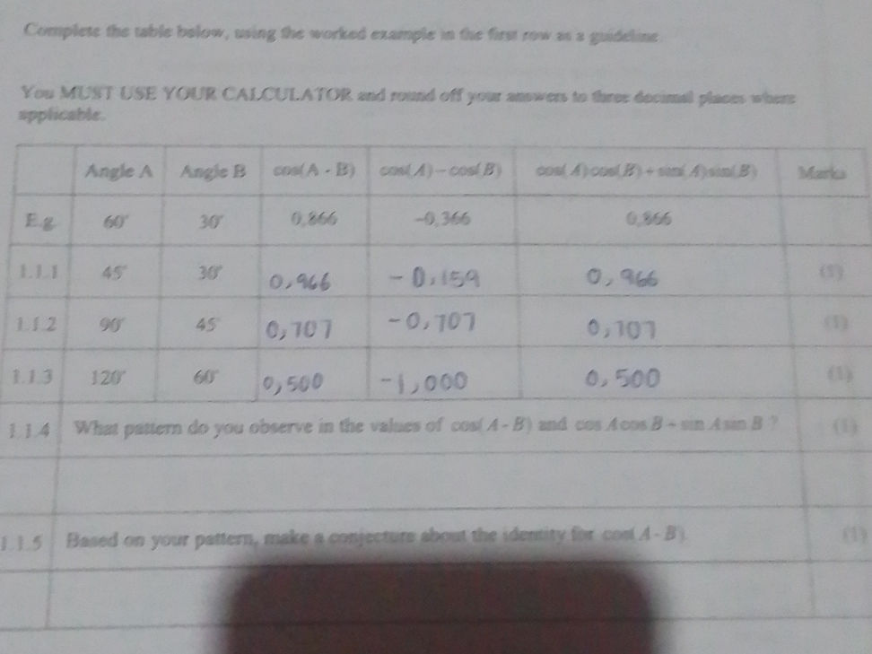 Complete the table below, using the worked | StudyX