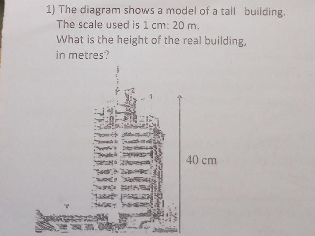 1) The diagram shows a model of a tall | StudyX