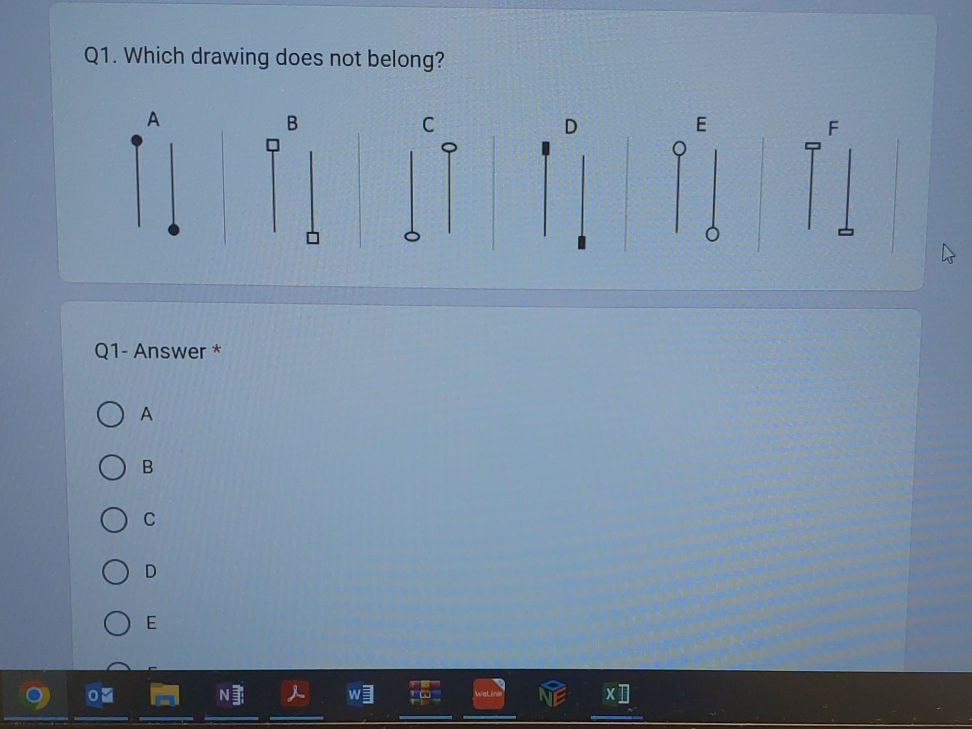 Q1. Which drawing does not belong? A B C D | StudyX