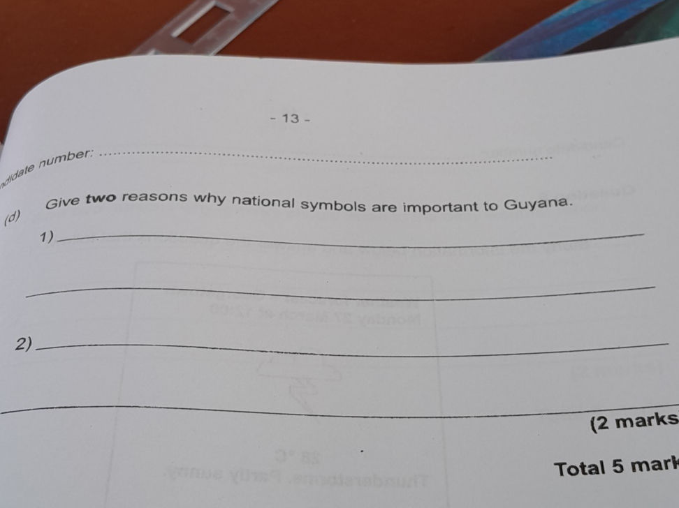 (d) Give two reasons why national symbols | StudyX
