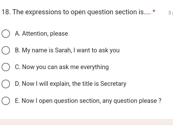18. The expressions to open question section | StudyX