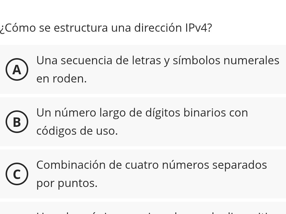 ¿Cómo se estructura una dirección IPv4? A) | StudyX