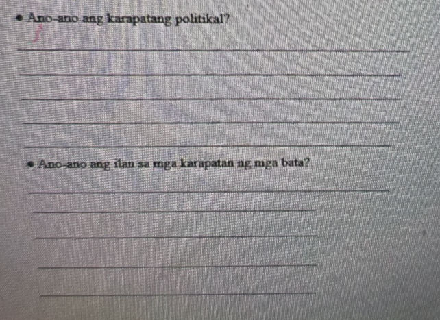 Ano-ano ang karapatang politikal? • | StudyX