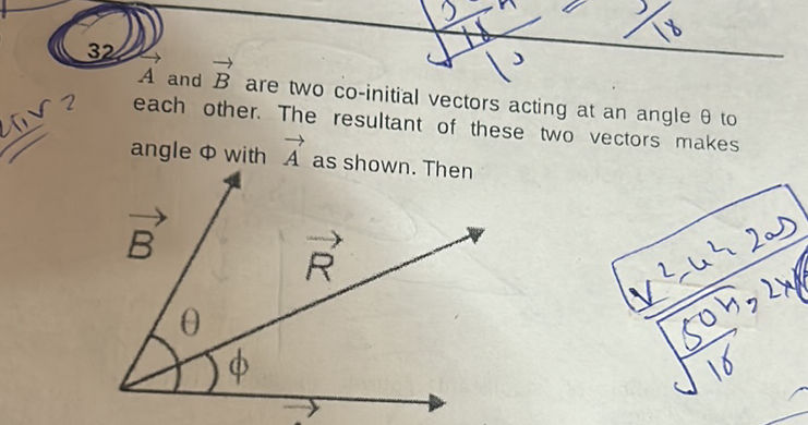 A and ${B}$ are two co-initial vectors | StudyX
