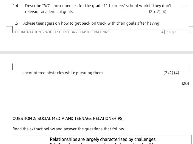 1.4 Describe TWO consequences for the grade | StudyX