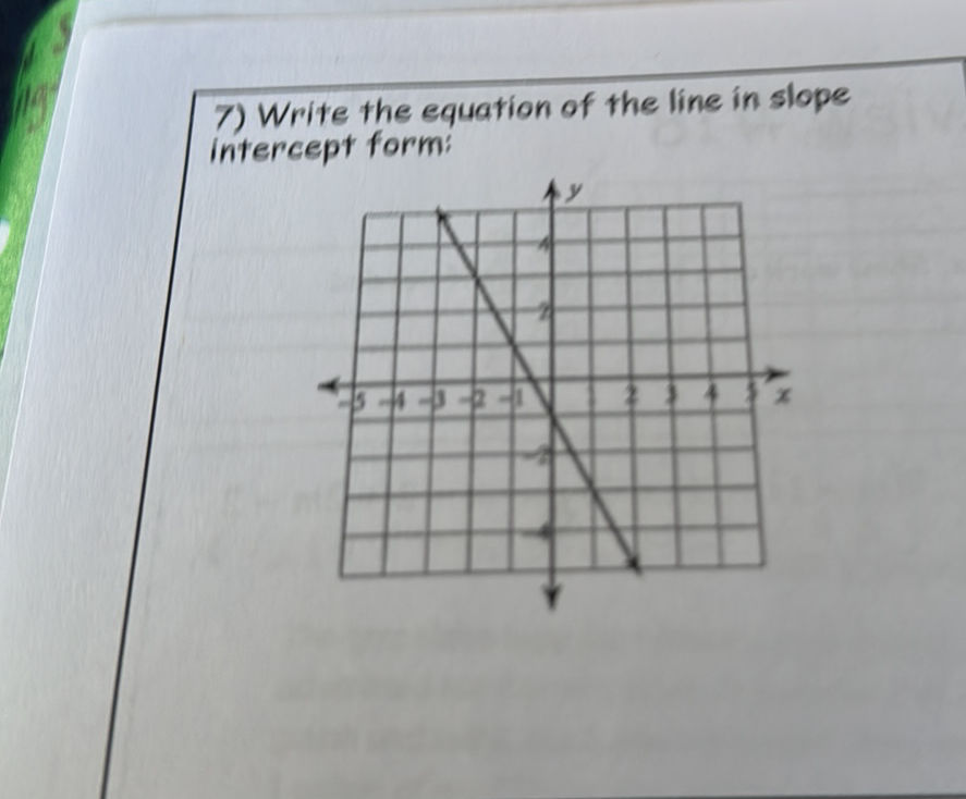 7) Write the equation of the line in slope | StudyX