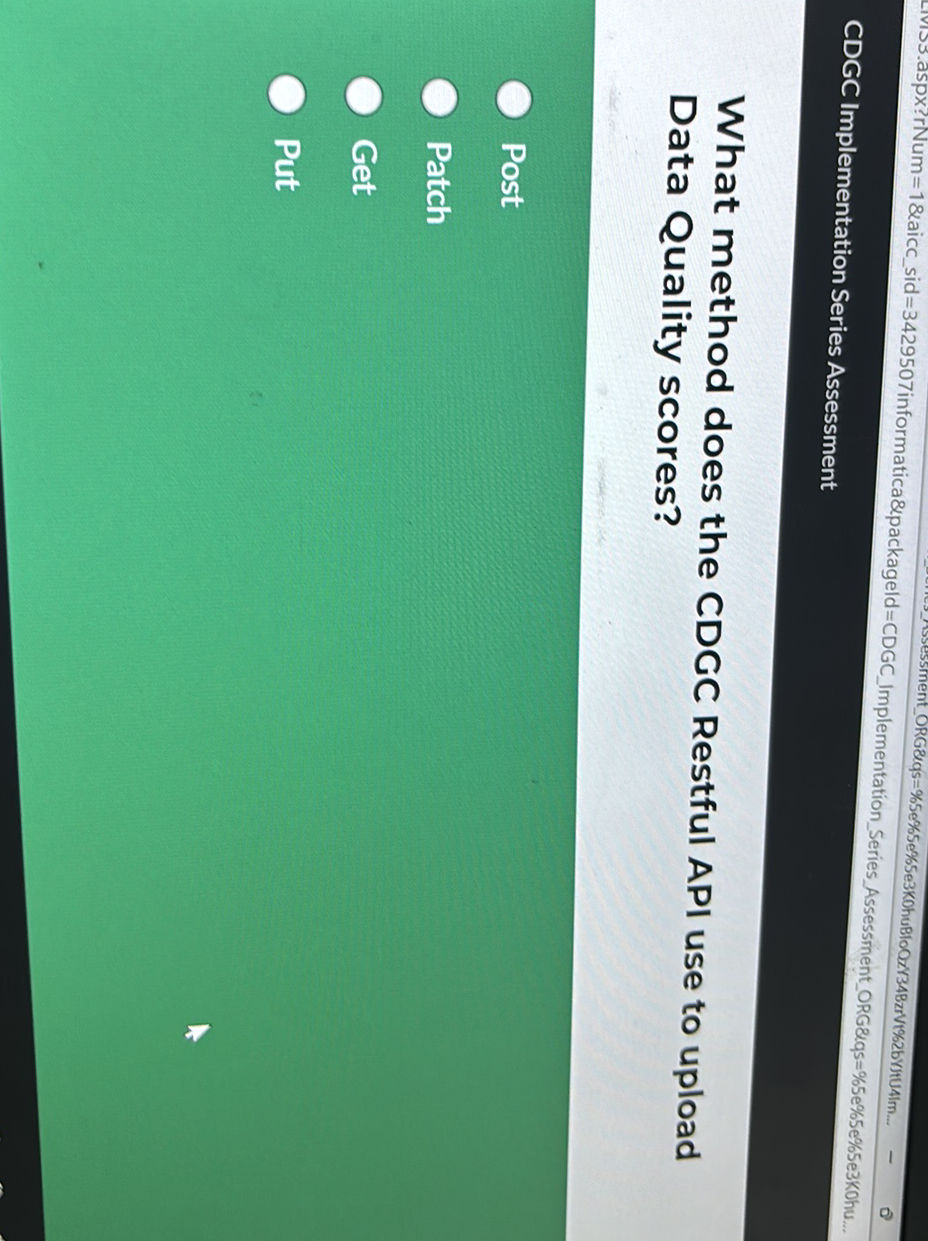 What method does the CDGC Restful API use to | StudyX