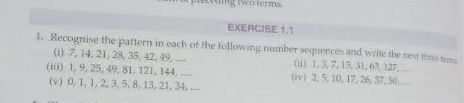 1. Recognise the pattern in each of the | StudyX