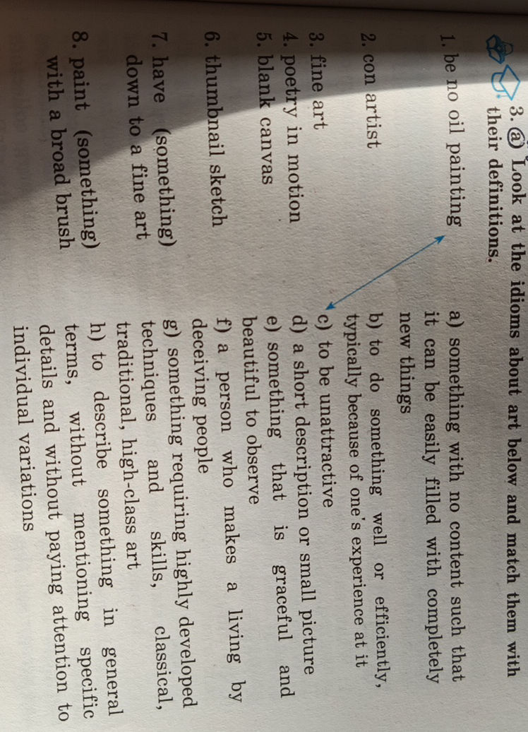 3. Look at the idioms about art below and | StudyX