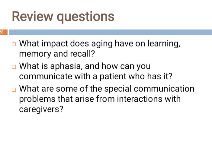 What impact does aging have on learning, | StudyX