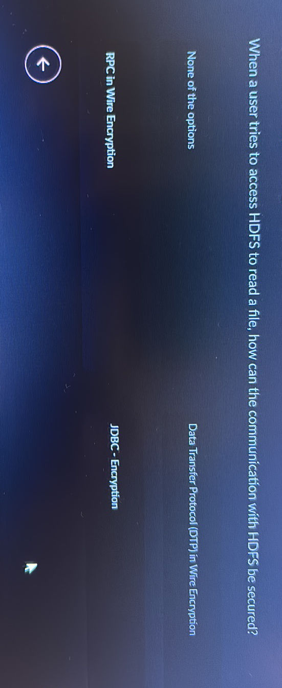 When a user tries to access HDFS to read a | StudyX