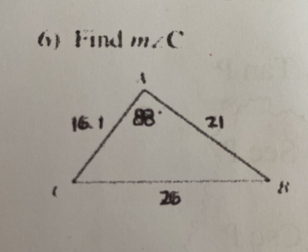 6) Find $m C$ [Diagram of a triangle with | StudyX