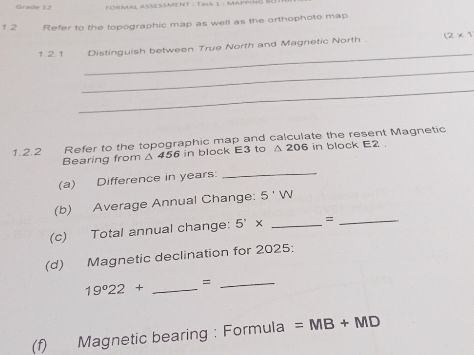 1.2.1 Distinguish between True North and | StudyX