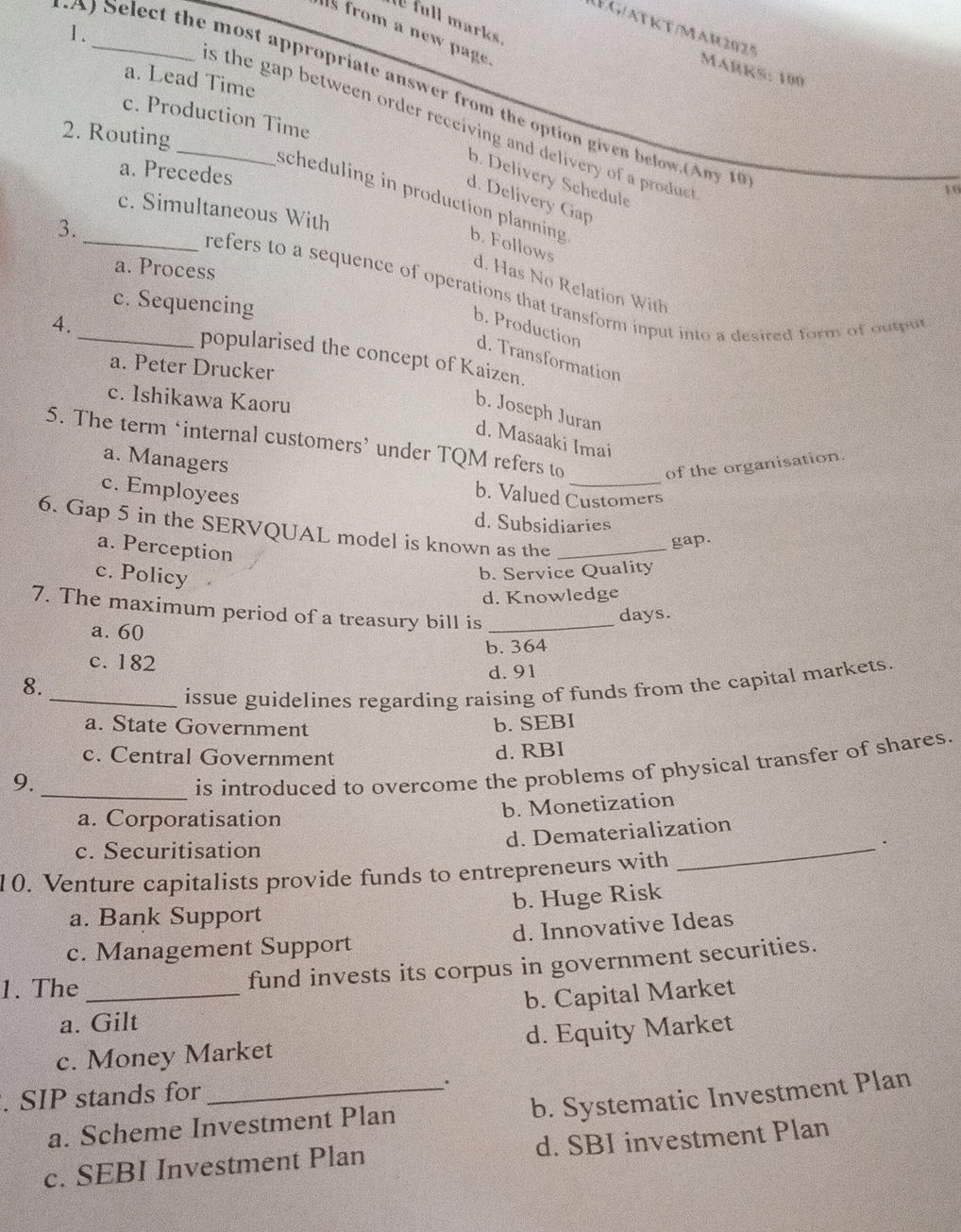 1. Select the most appropriate answer from | StudyX